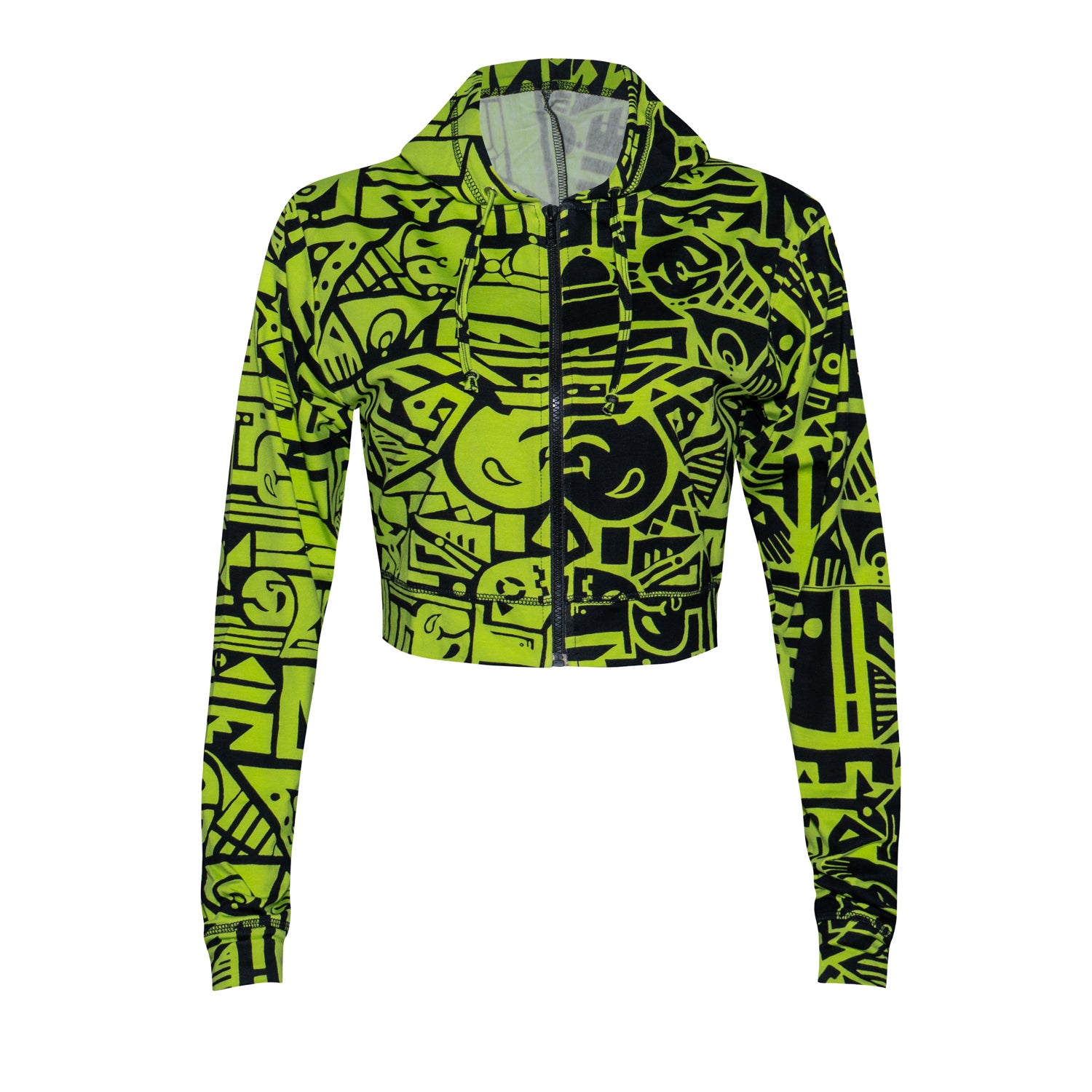 GREEN & BLACK MINI ZIP UP HOODIE – BAM-BAM